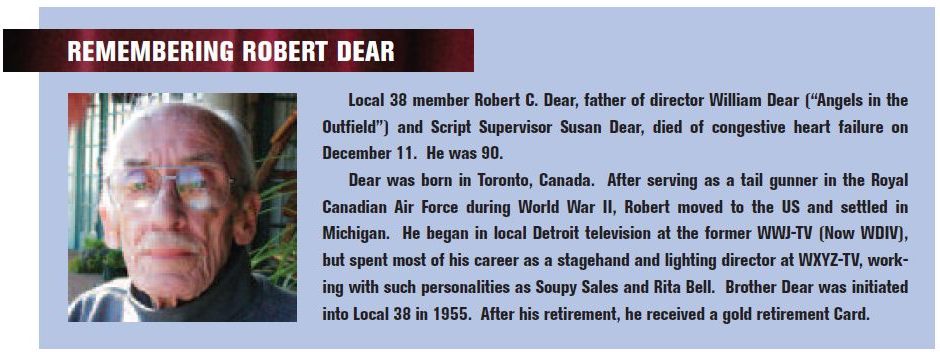 Dear, Robert – ‘Bob’