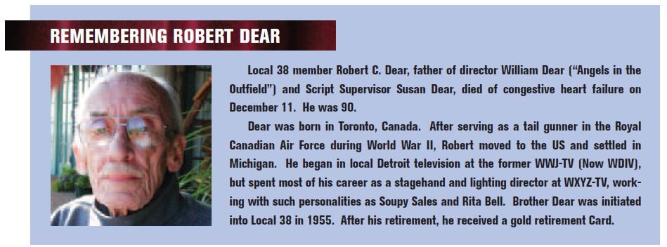 Dear, Robert – ‘Bob’